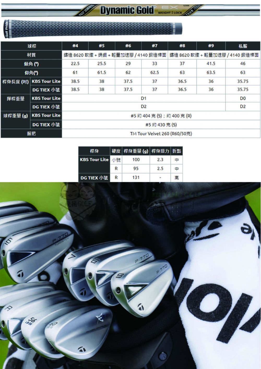 【飛揚高爾夫】'23 TaylorMade P770 Forged 鐵桿#4-P,鐵身 DG Tour Issue EX(日規),鐵桿,高爾夫球桿 - 飛揚高爾夫